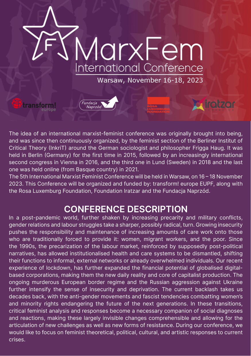 The 5th International Marxist Feminist Conference well under way ...